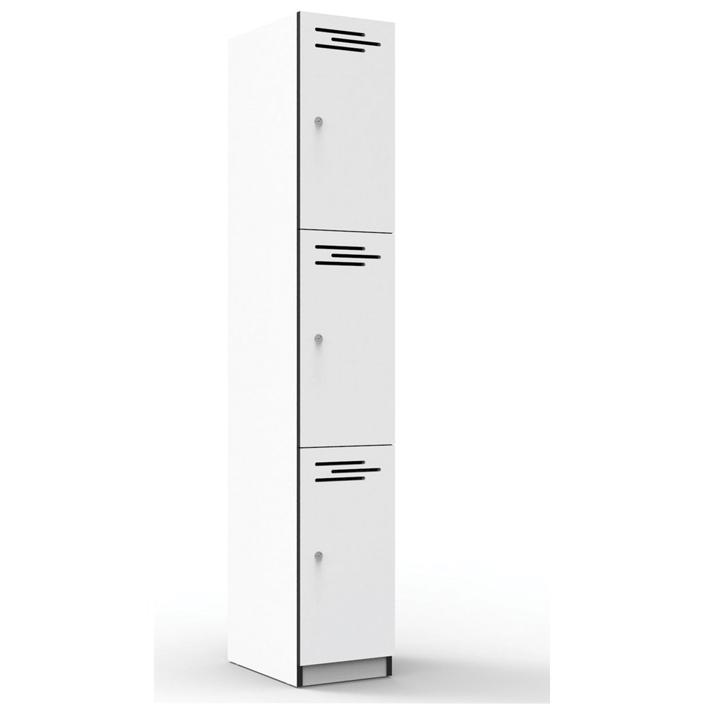 Furniture - Infinity Melamine Locker 3 Door 1850Hx305Wx455mmD White ...