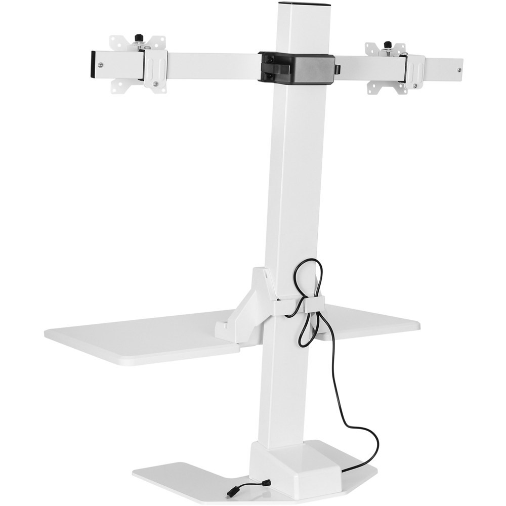 Furniture - Ergovida Electric Desktop Sit Stand Unit Dual Monitor White ...